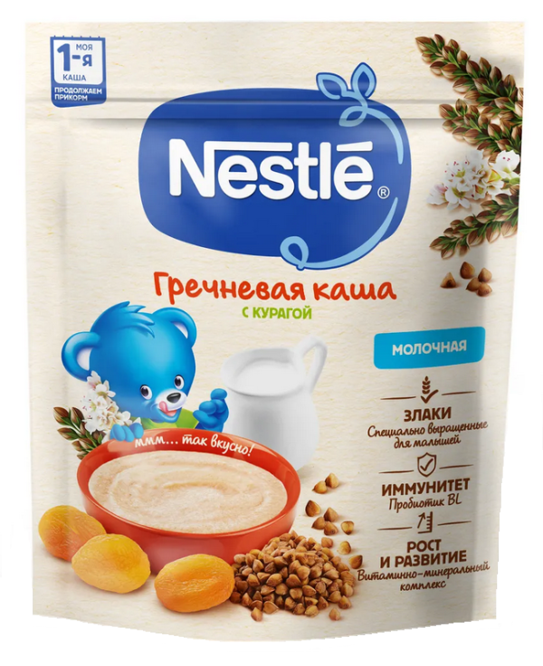 Сухая молочная гречневая Nestle с курагой 200 г - купить с доставкой в ...